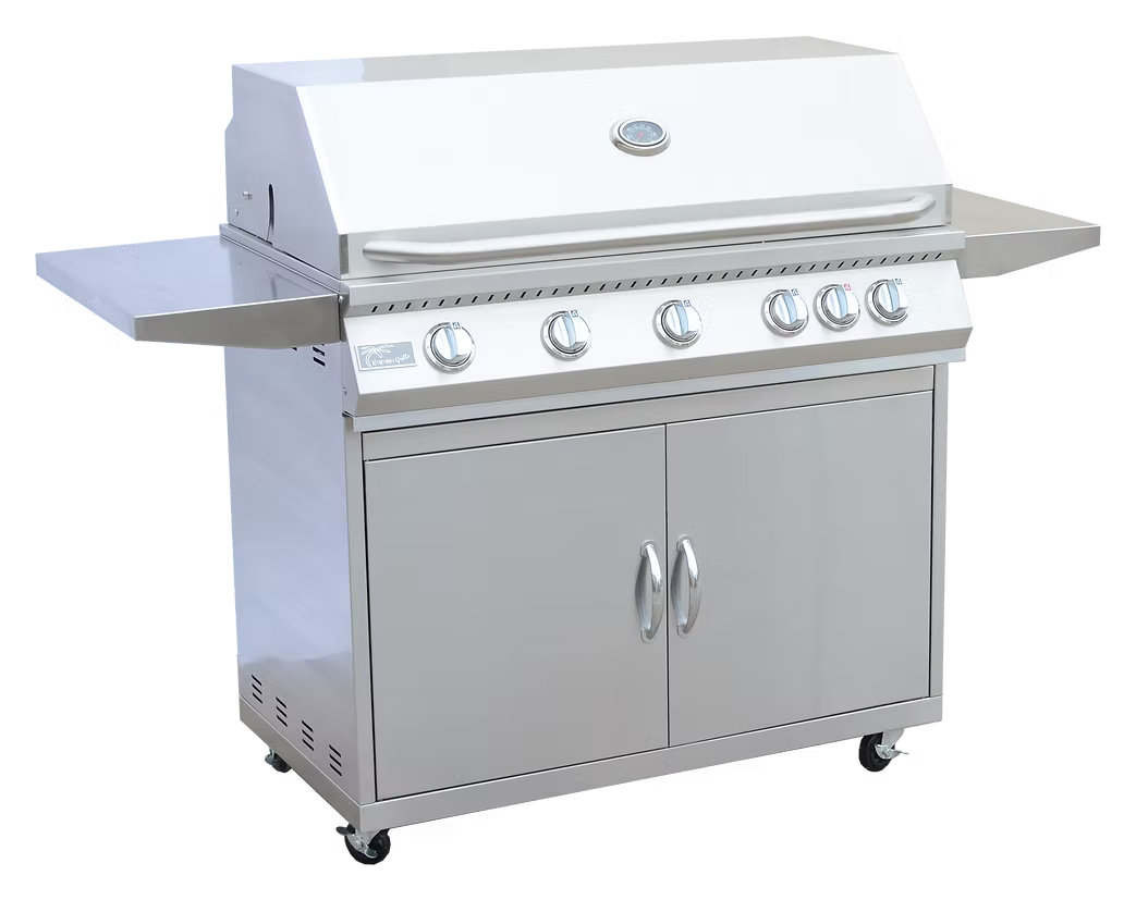 kokomo-5-burner-40-inch-cart-model-bbq-grill-with-locking-casters-304 ...